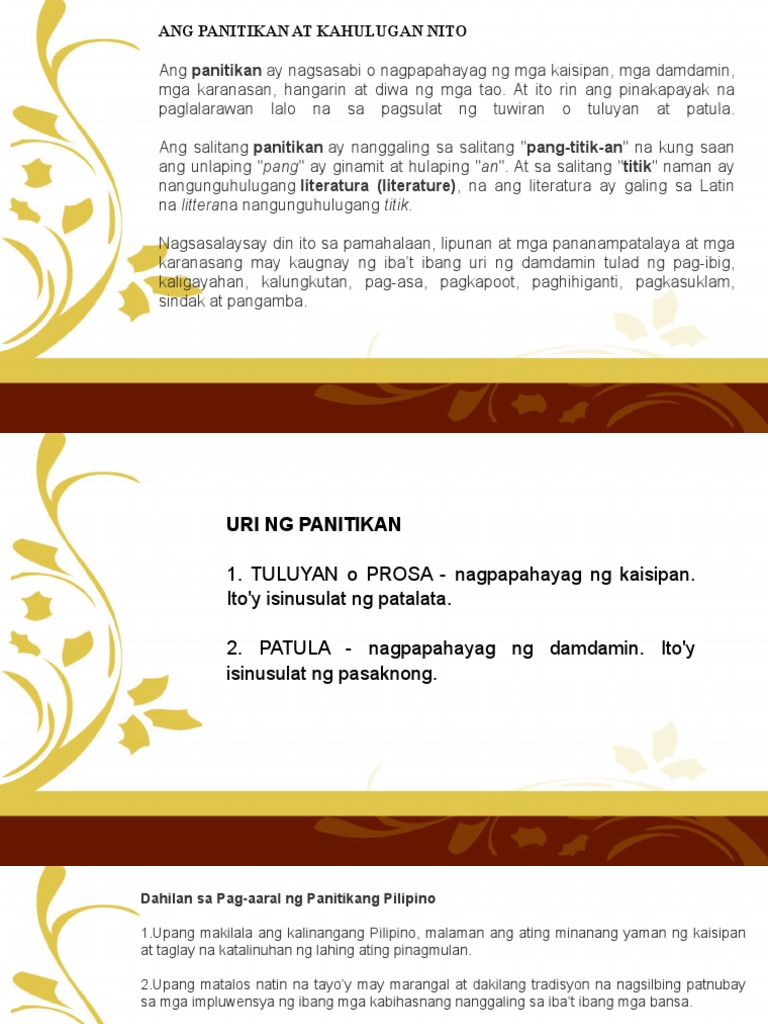 Ang Panitikan at Kahulugan Nito | PDF