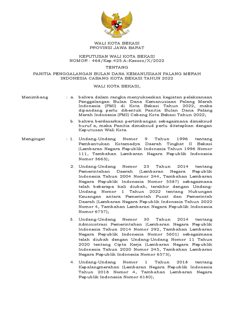 SK Panitia Bulan Dana PMI Kt. Bks 2022 | PDF