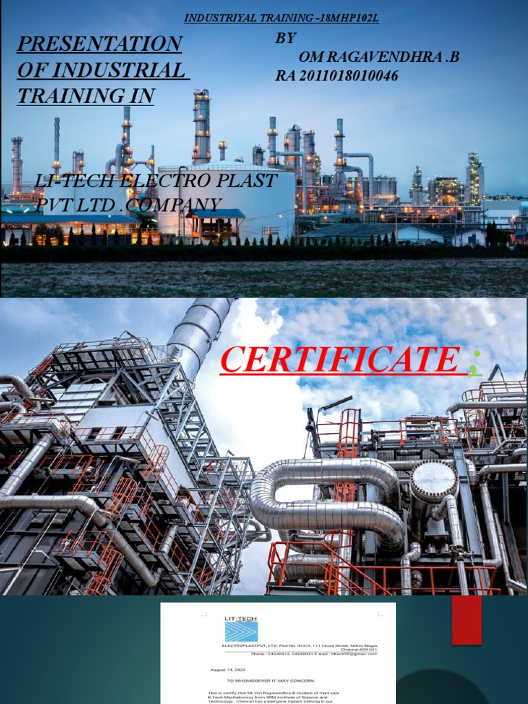 Presentation of Industrial Training In: Li-Tech Electro Plast | PDF | Secondary Sector Of The ...