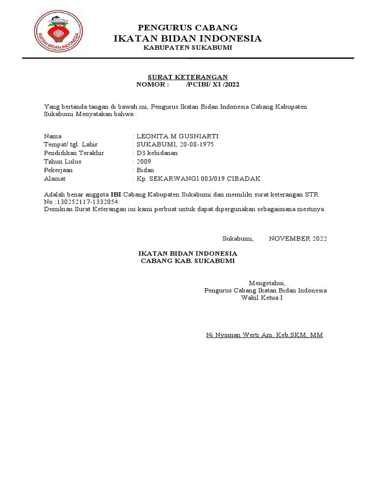 Surat Pernyataan Ibi | PDF