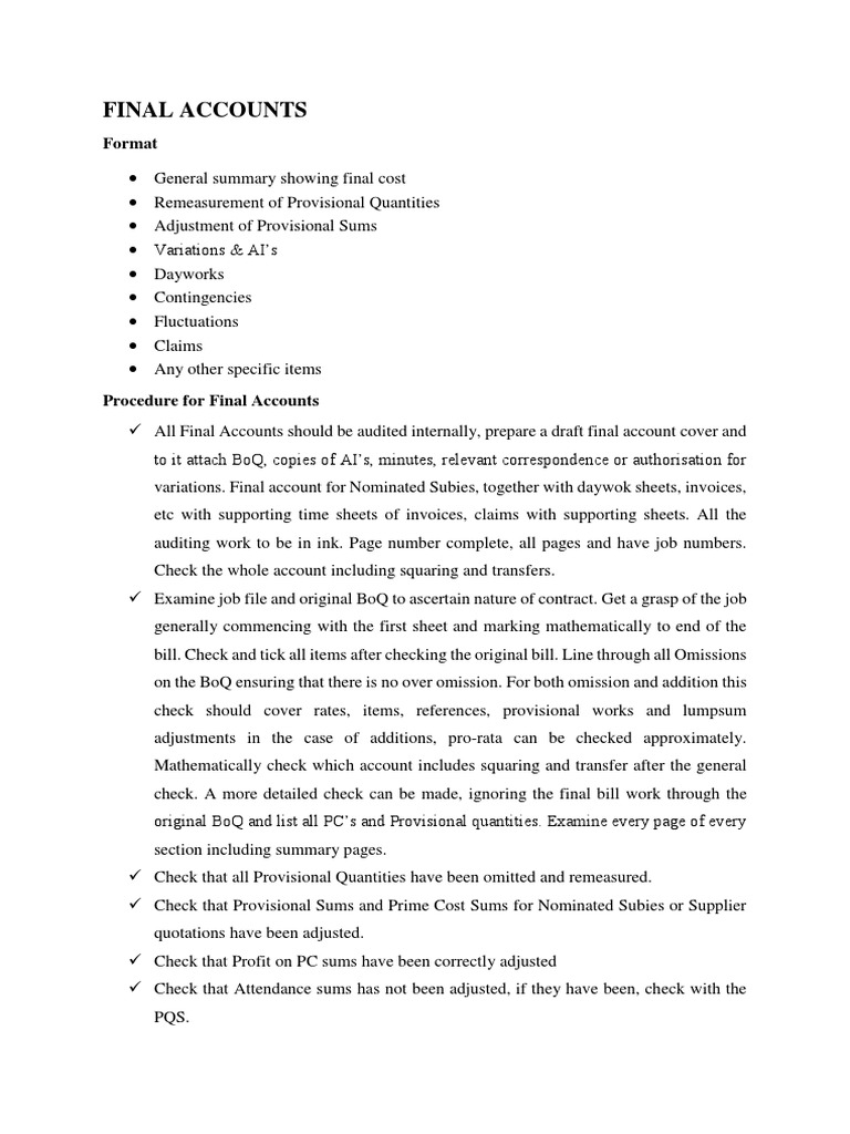 Final Accounts | PDF