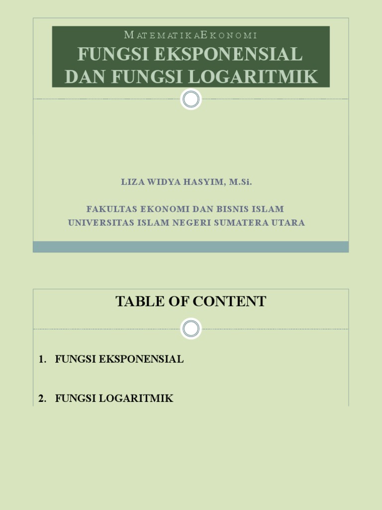 Fungsi Eksponensial Dan Fungsi Logaritma | PDF