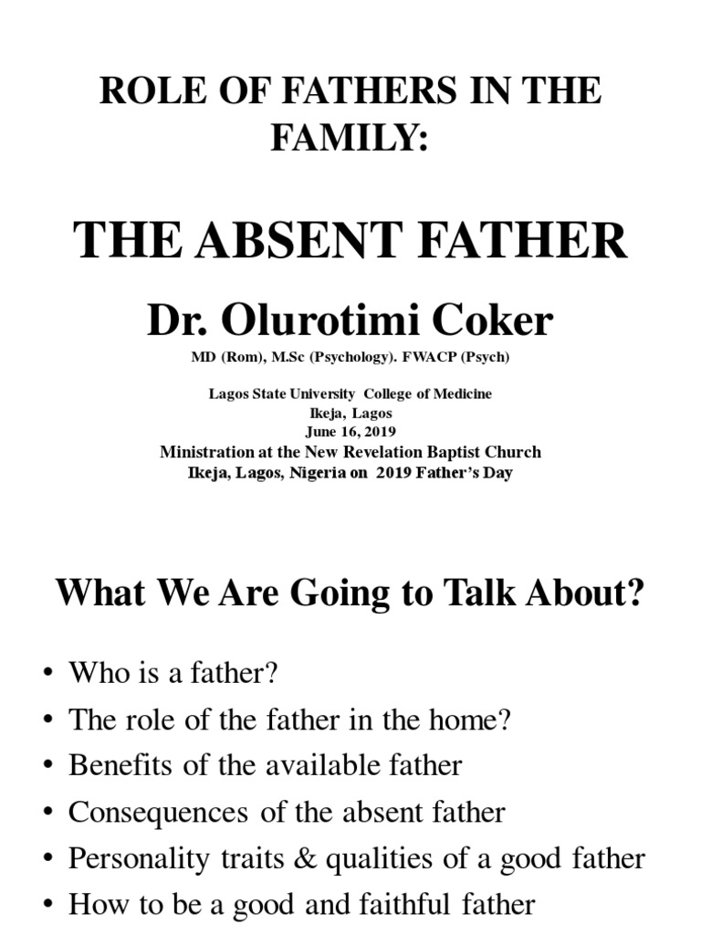 Role of Fathers in The Family - Olurotimi Coker | PDF | Nonverbal ...