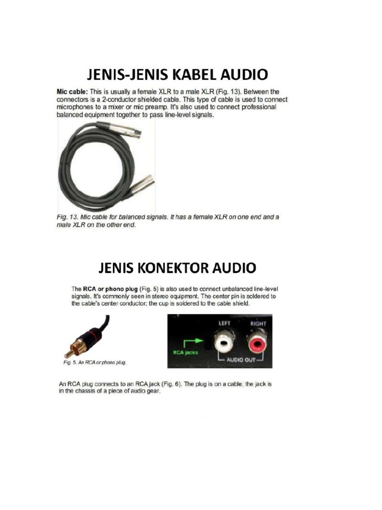 Jenis Kabel Audio | PDF