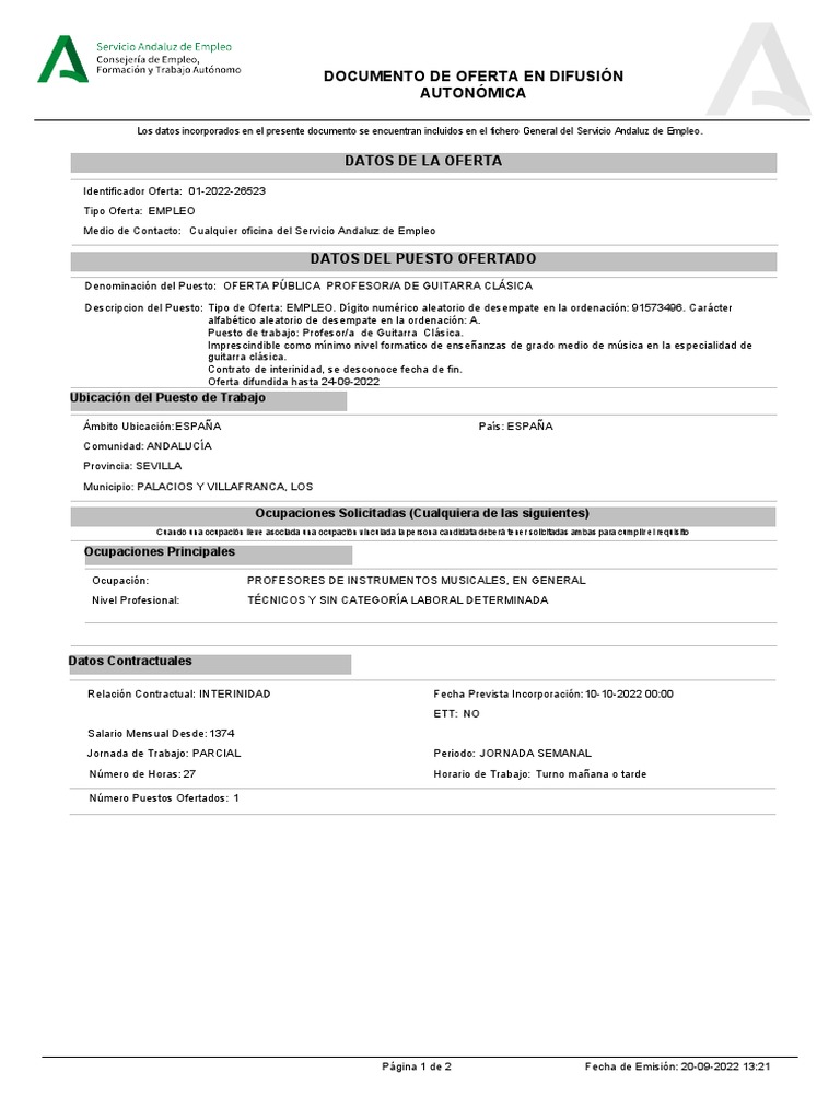 Documento Oferta | PDF