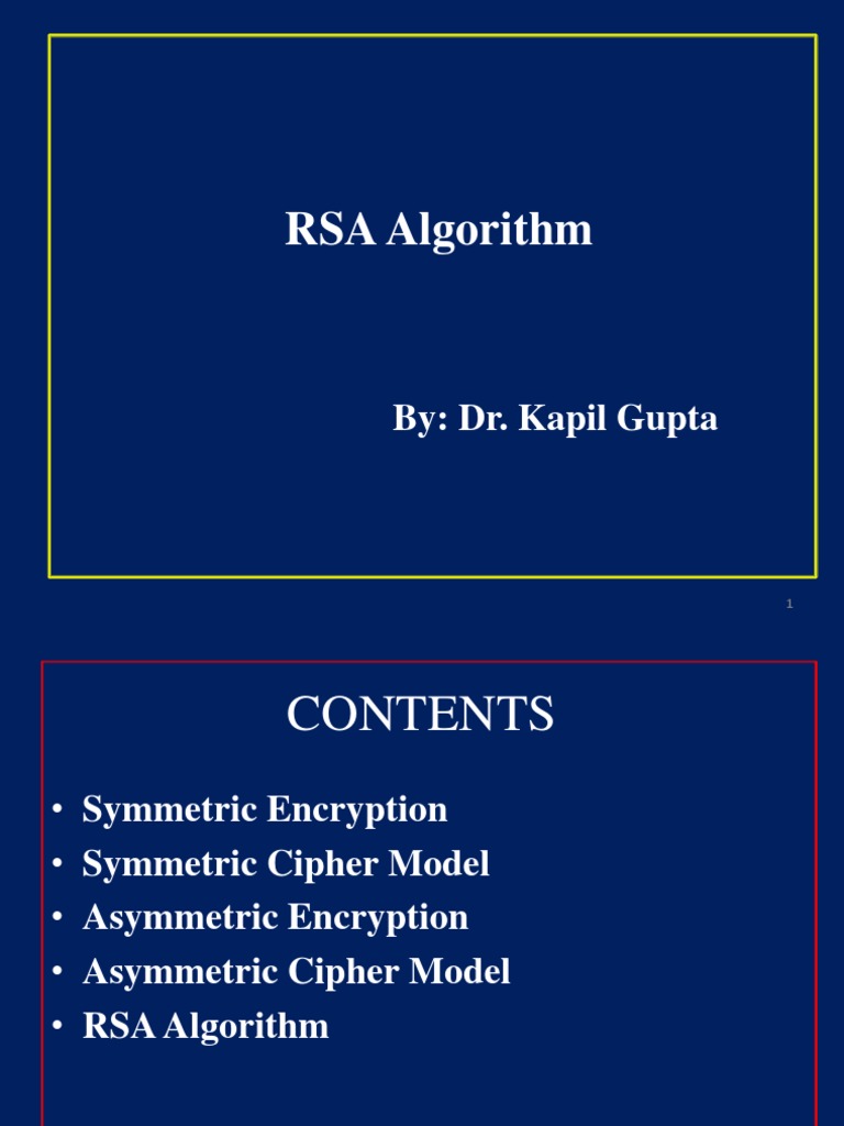 Rsa Algorithm Pdf Cryptography Public Key Cryptography