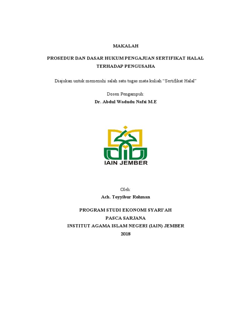 Makalah Halal | PDF