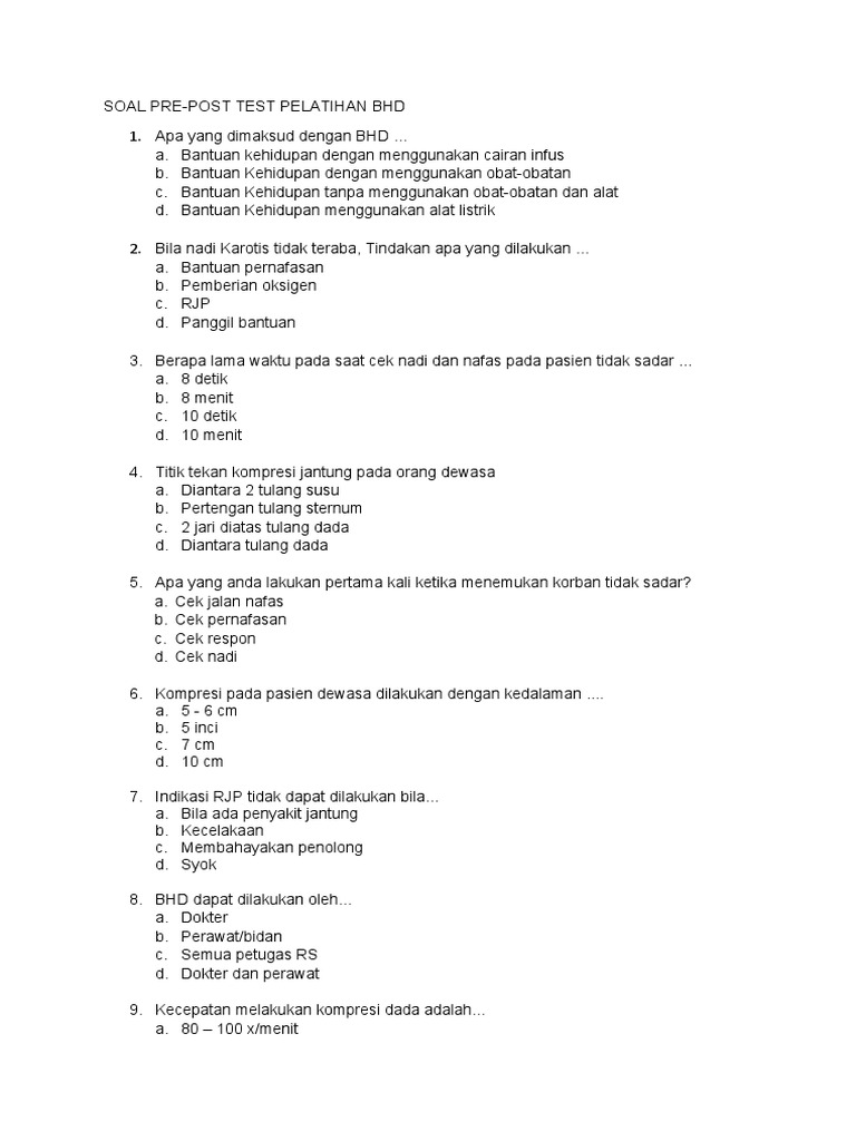 Soal Pre BHD | PDF