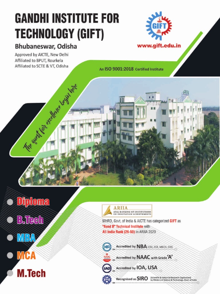 Prospectus of The Best Engineering College in Odisha Gift Bhubaneswar ...