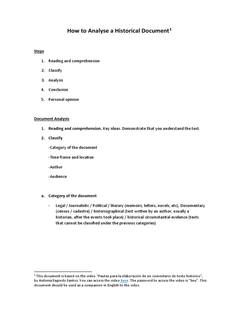 How To Analyse A Historical Document | PDF | Author | Cognition