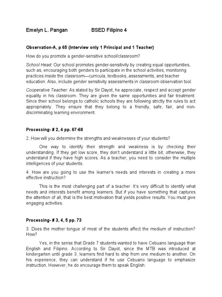 El1 Task3 | PDF | Curriculum | Teachers