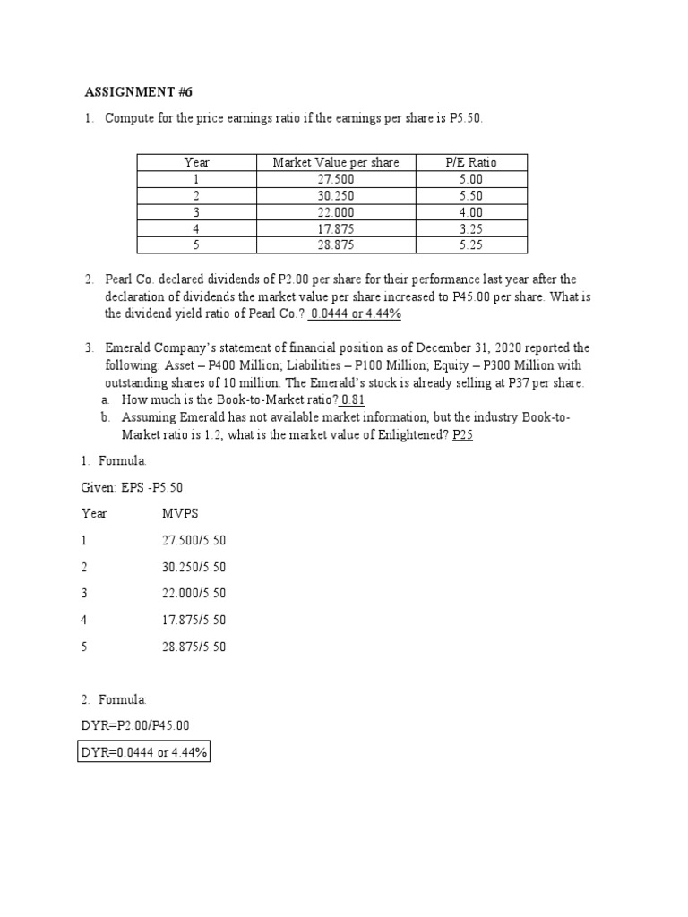 Assignment 6 | PDF