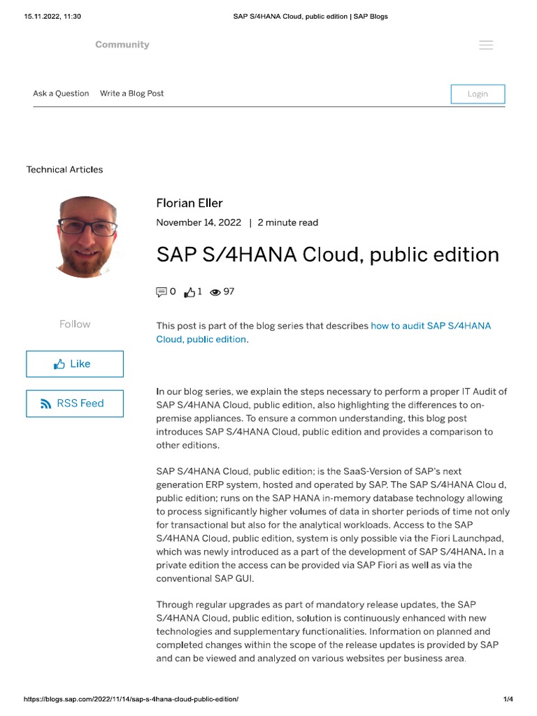 Sap S 4hana Cloud Public Edition Pdf
