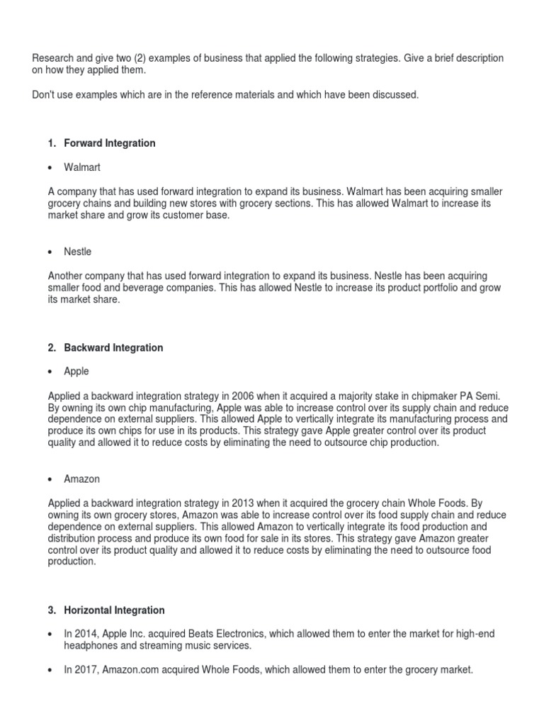 Strategies Example Assignment | PDF