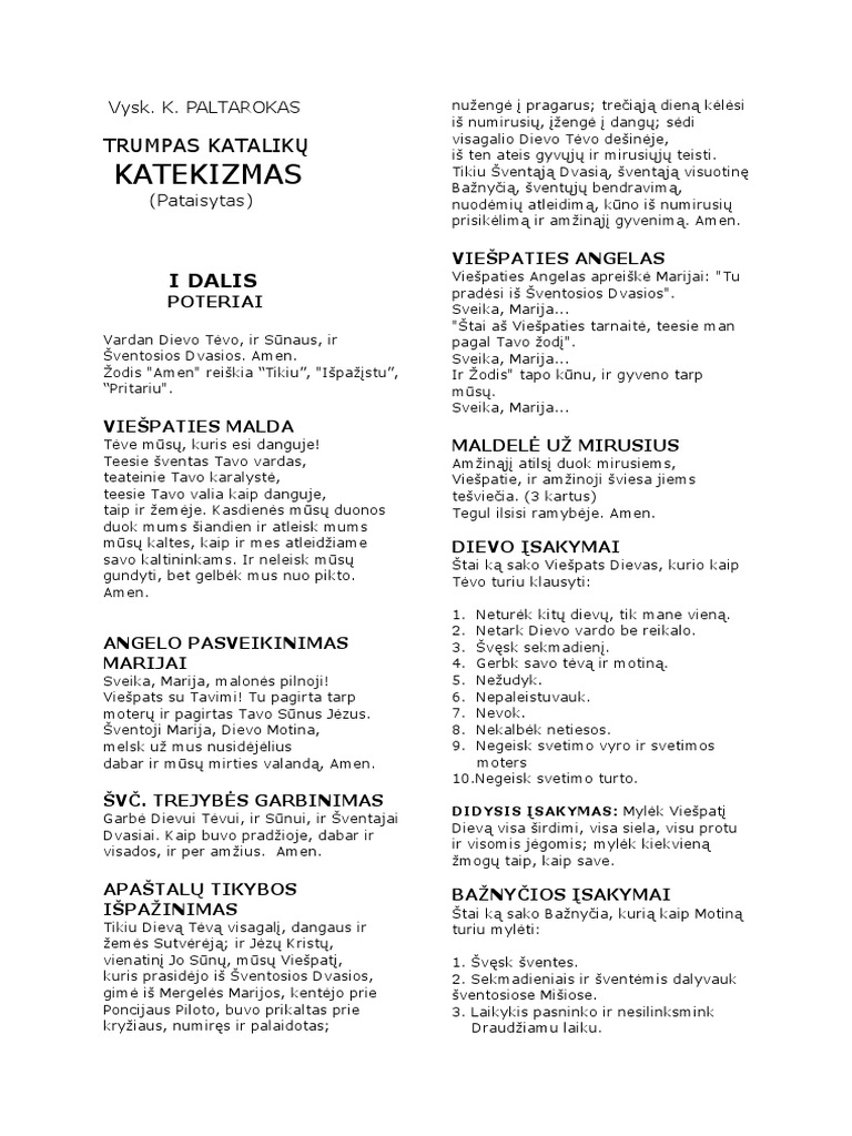 Trumpas Kataliku Katekizmas | PDF