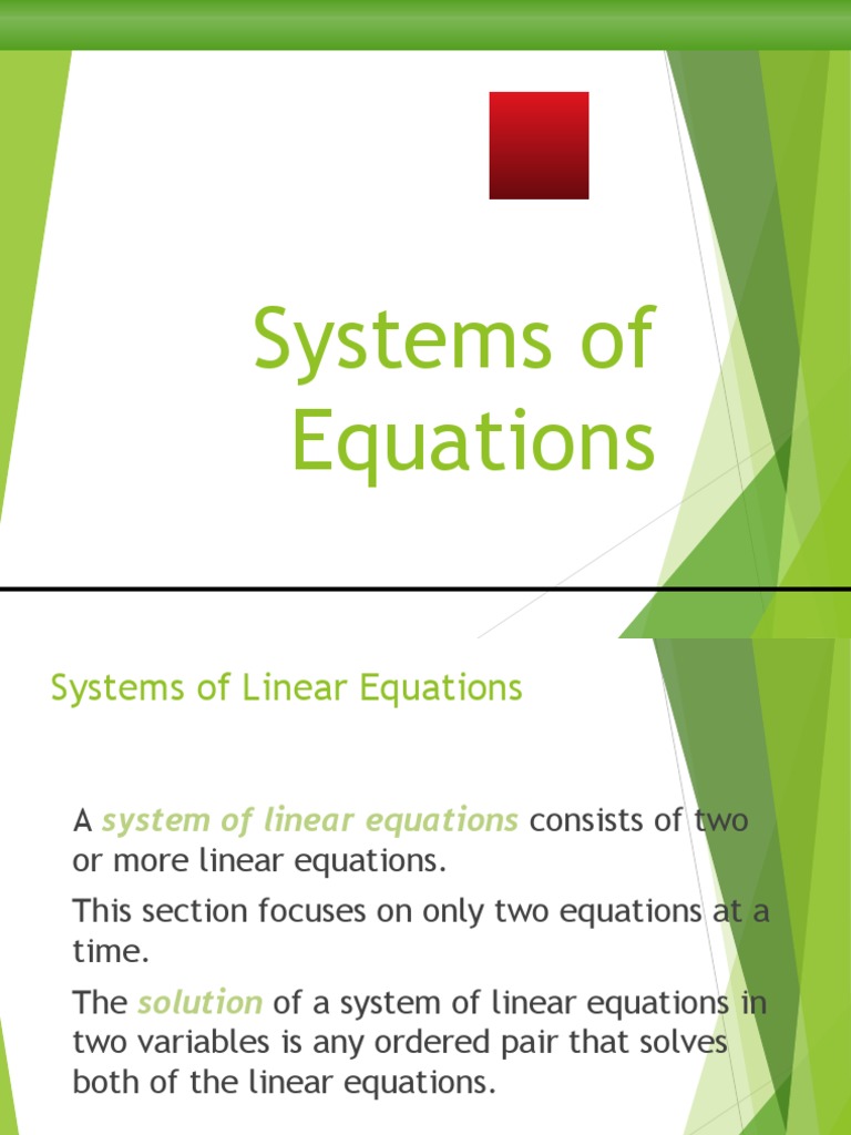 G8 Math Q1 - Week 8 - System of Linear Equations | PDF