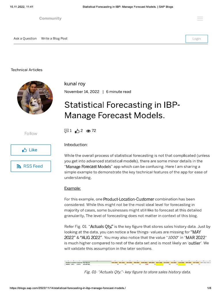 Statistical Forecasting in IBP - Manage Forecast Models | PDF