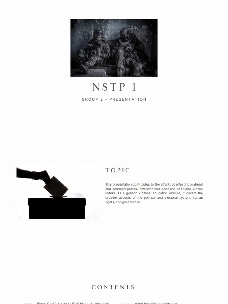 NSTP Presentation | PDF | Elections | Veto