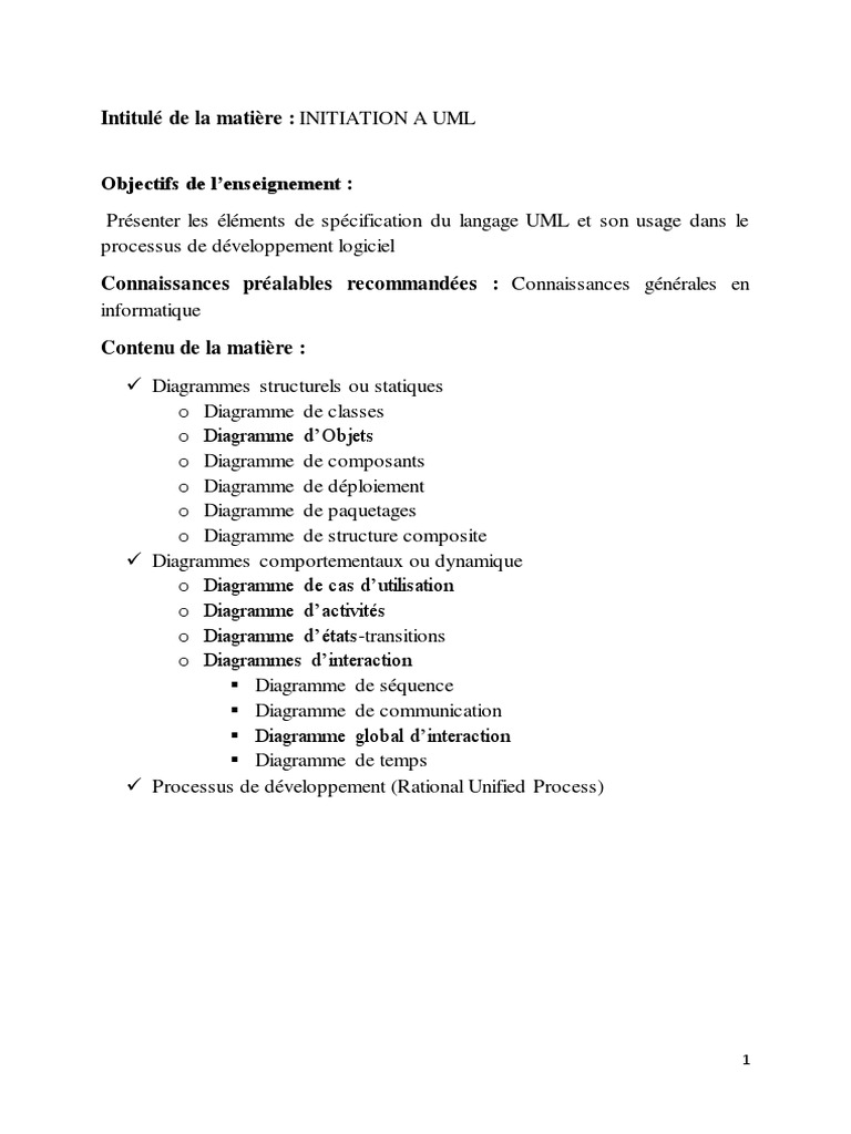 Cours UML - Complet | PDF
