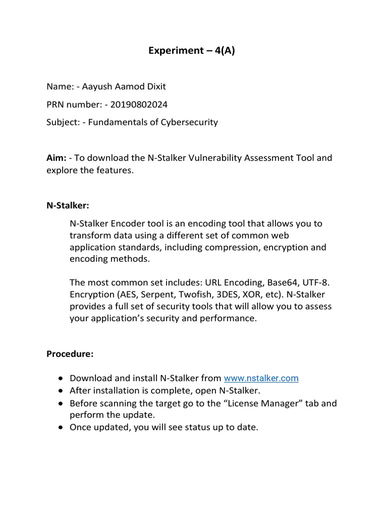 Cybersecurity Lab-4 (A) Report | PDF