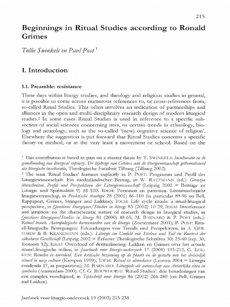 Beginnings in Ritual Studies According To Ronald Grimes | PDF | Rituals ...