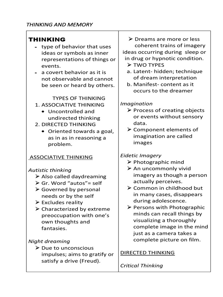 Thinking and Memory | Download Free PDF | Memory | Thought Thinking and Memory | Download Free PDF | Memory | Thought