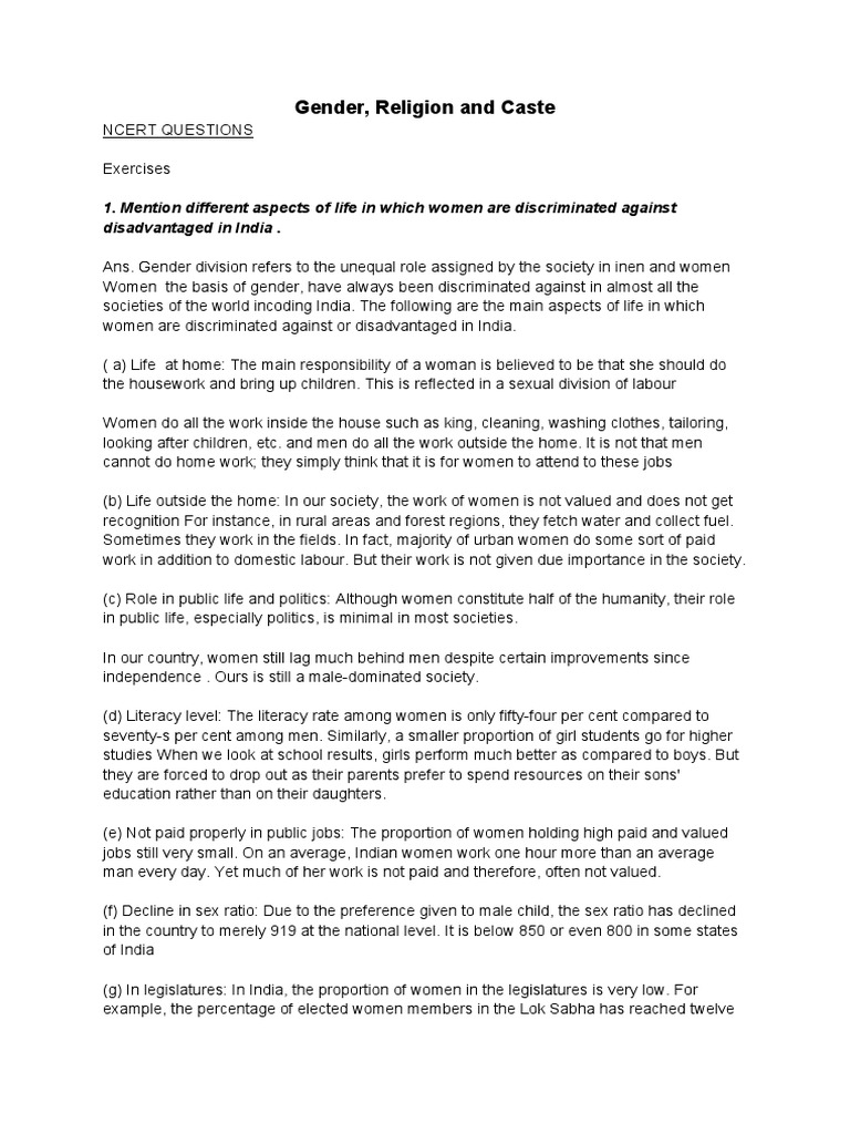 Gender, Religion and Caste | PDF | Caste | Discrimination