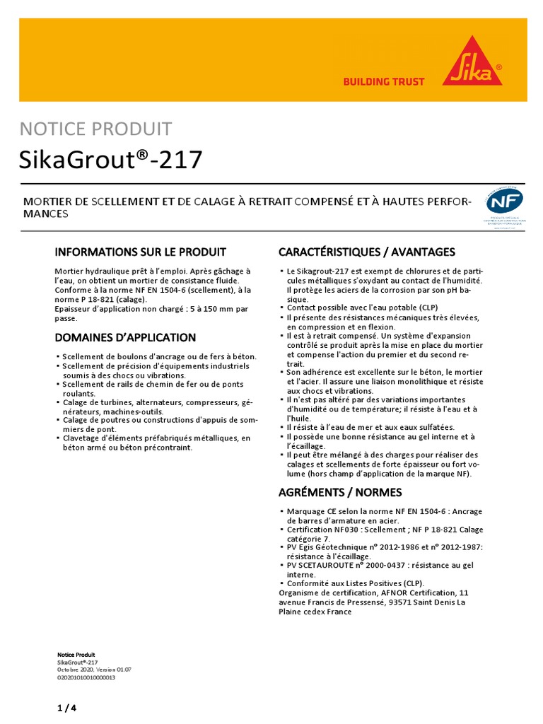 Sikagrout 217 | PDF