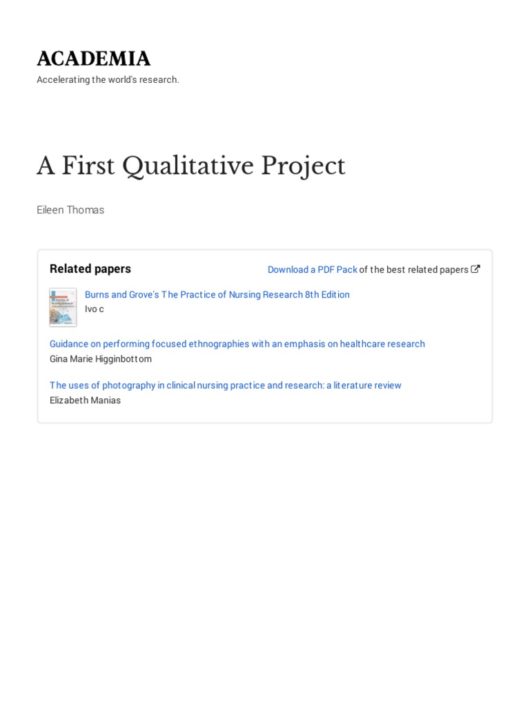 A - First - Qualitative - Project With Cover Page v2 | PDF ...