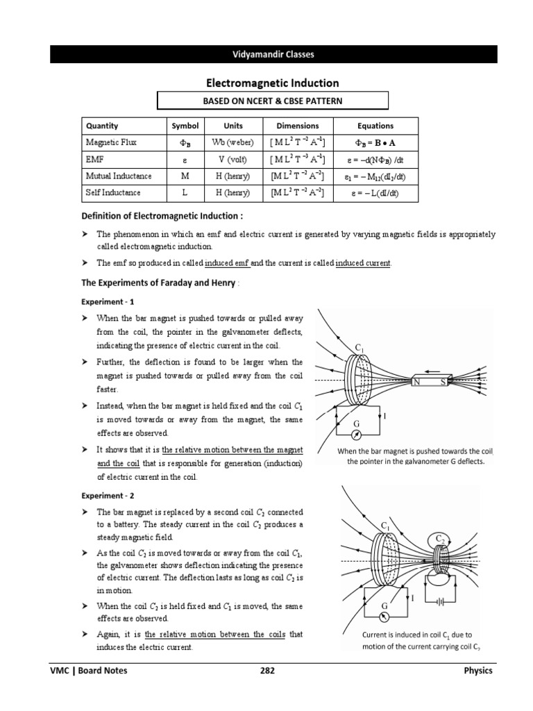 Electromagnetic Induction Overview | PDF | Electromagnetic Induction ...