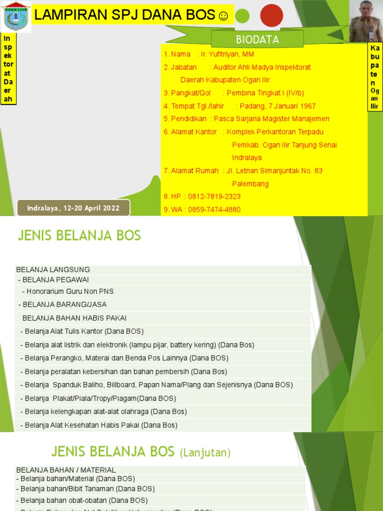 Lampiran SPJ Dana Bos | PDF