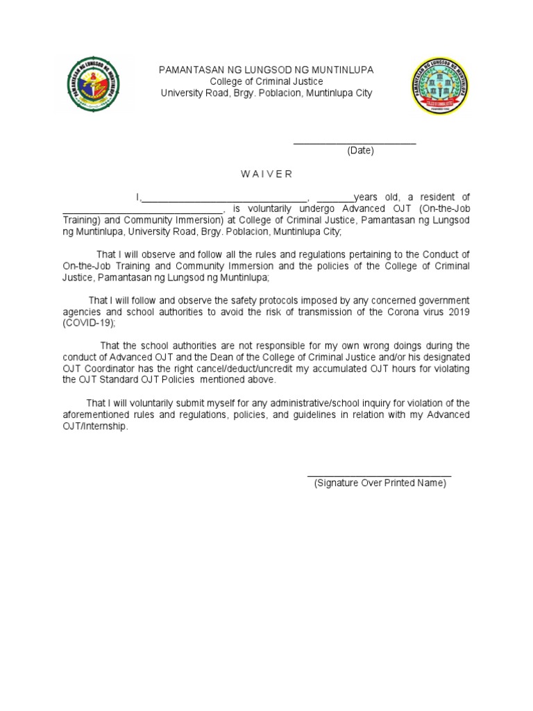 Waiver and Parent Consent | PDF | Justice | Crime & Violence