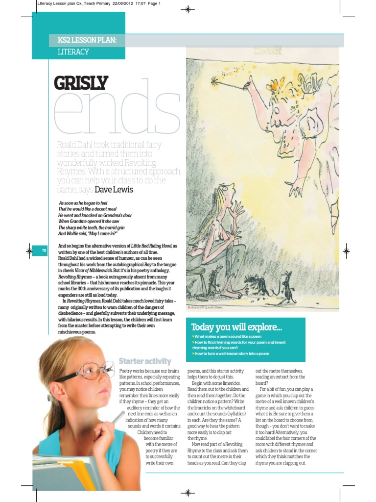 KS2 English Lesson Plan - Write Mischievous Poems in The Style of Dahl ...