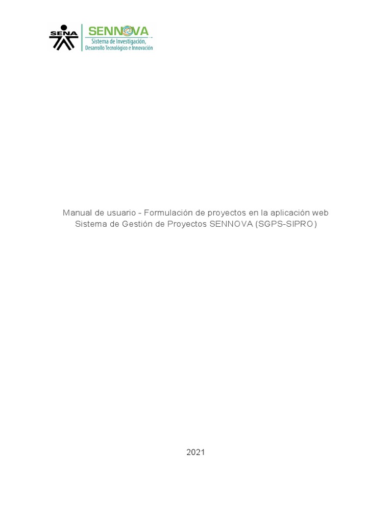Manual de Usuario SGPS - SIPRO 2021 | PDF | Presupuesto | Riesgo