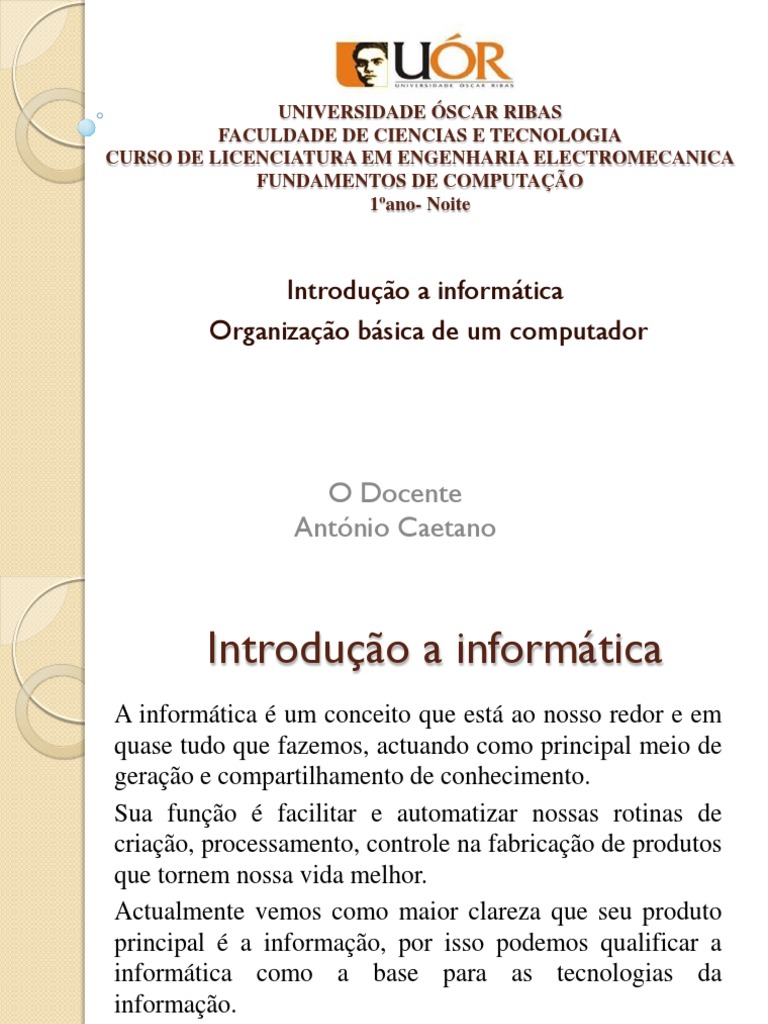 Introdução A Informática-1 | PDF | Sistema operacional | Armazenamento ...