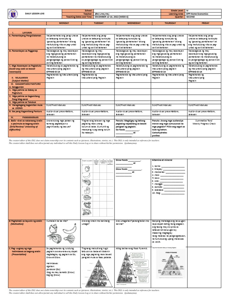 EPP4 - Home Economics - W6 - New | PDF