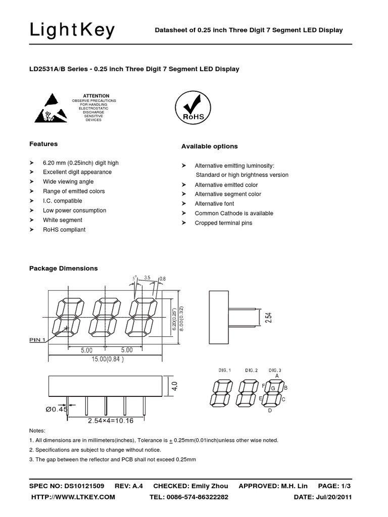 Three Digit 7 Segment LED Display Datasheet | PDF | Electronics ... Three Digit 7 Segment LED Display Datasheet | PDF | Electronics ...