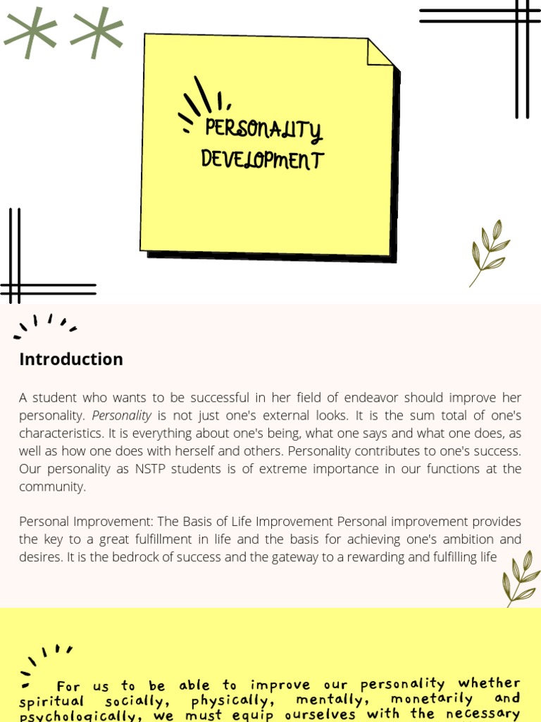 Personality Development | PDF | Self Esteem | Thought