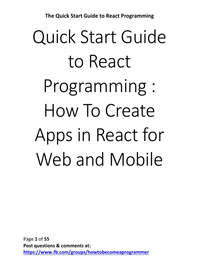 Reactjs Beginners Quick Start Guide v2 | PDF | Java Script | Computing