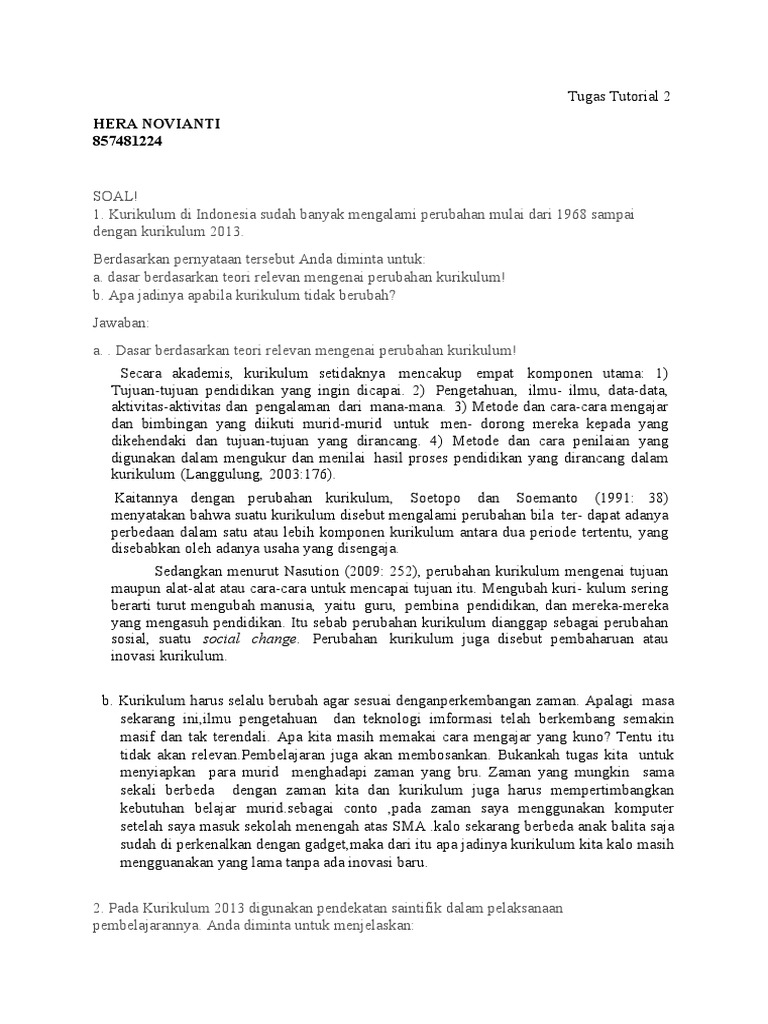 Tugas 2 Pengembangan Kurikulum | PDF