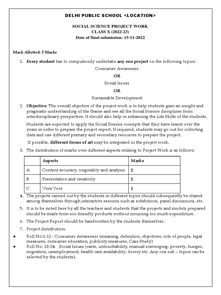 CLASS X Social Science Project 20222023 | PDF | Social Sciences ...