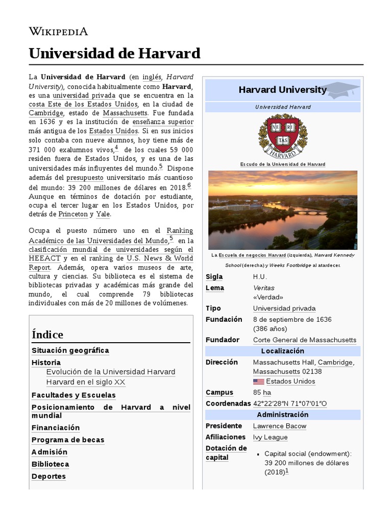 Universidad de Harvard | PDF | Universidad Harvard