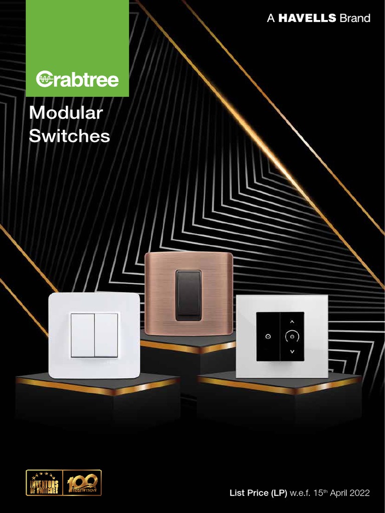 Crabtree Switches Combined List Price 15th April 2022 V1 With.8MM | PDF ...