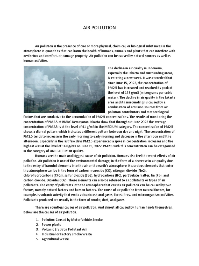 Air Pollution in Jakarta: Causes & Solutions | PDF