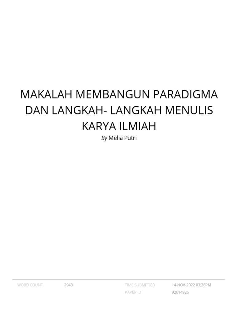 Makalah Membangun Paradigma Dan Langkah Langkah M | PDF Makalah Membangun Paradigma Dan Langkah Langkah M | PDF