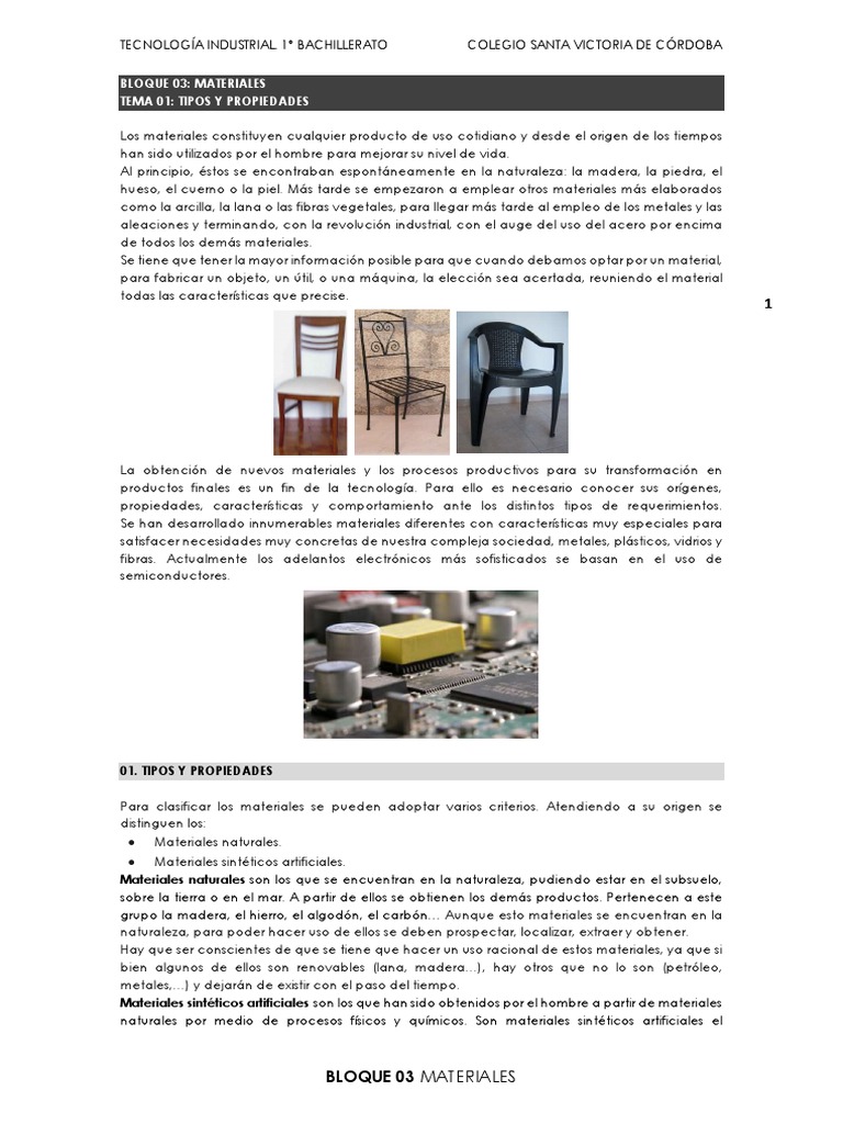 Bloque 03: Materiales Tema 01: Tipos Y Propiedades | PDF | Acero | Arrabio