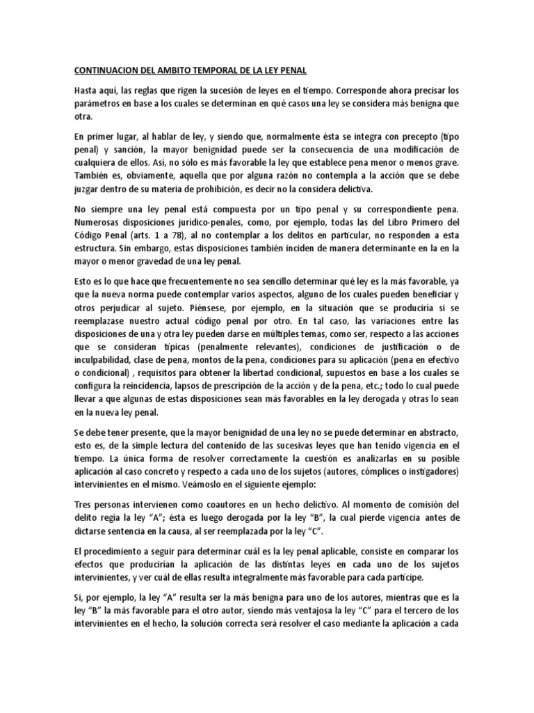Continuacion Del Ambito Temporal de La Ley Penal | PDF | Derecho penal ...