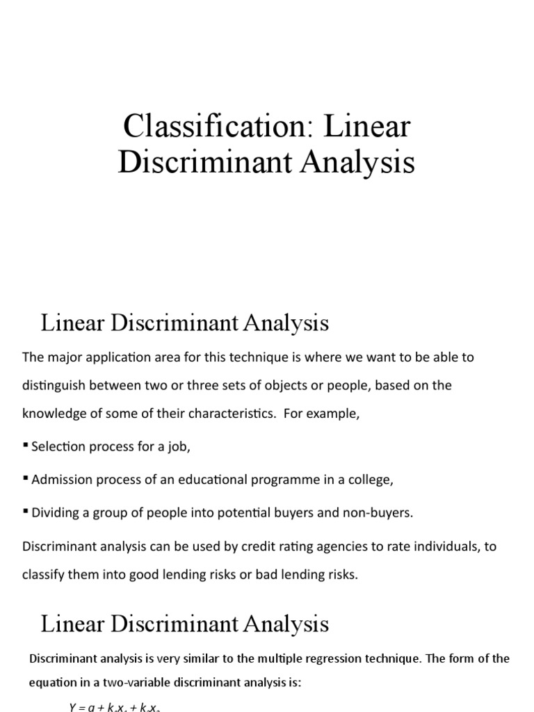 Module 12 - Discriminant Analysis | PDF