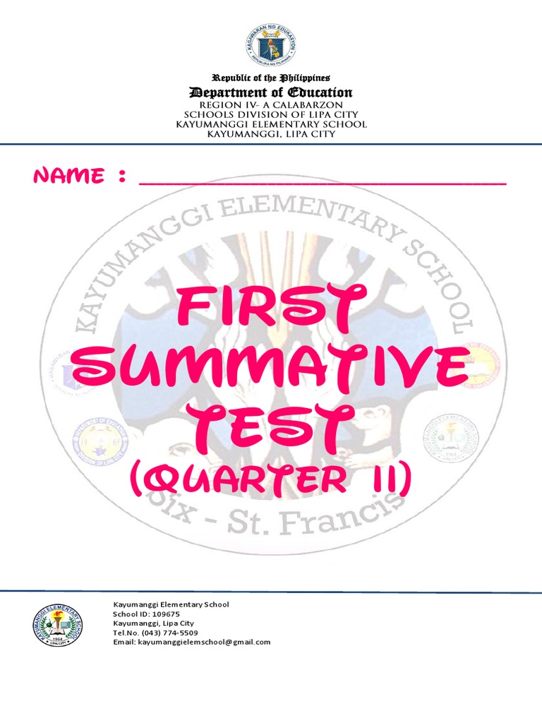 First summative-test-grade-6-BOOKLET | PDF