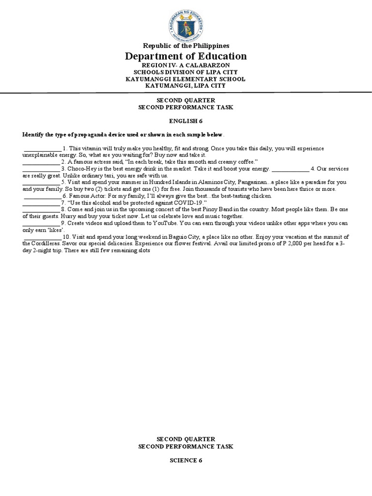 Second Performance Task | PDF | Zoology